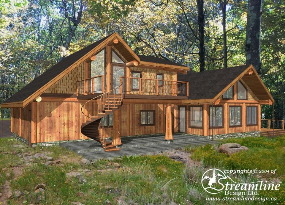 The Woodridge Log Home Plans - 7926sqft | Streamline Design