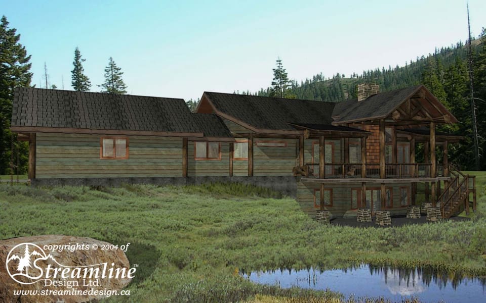Riverwood Log Home - 3,442 sqft - Streamline Design